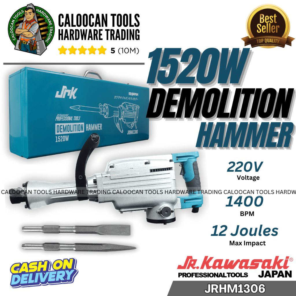 Jr Kawasaki Japan 1520W Demolition Hammer (JRHM1306) CALOOCAN TOOLS ...