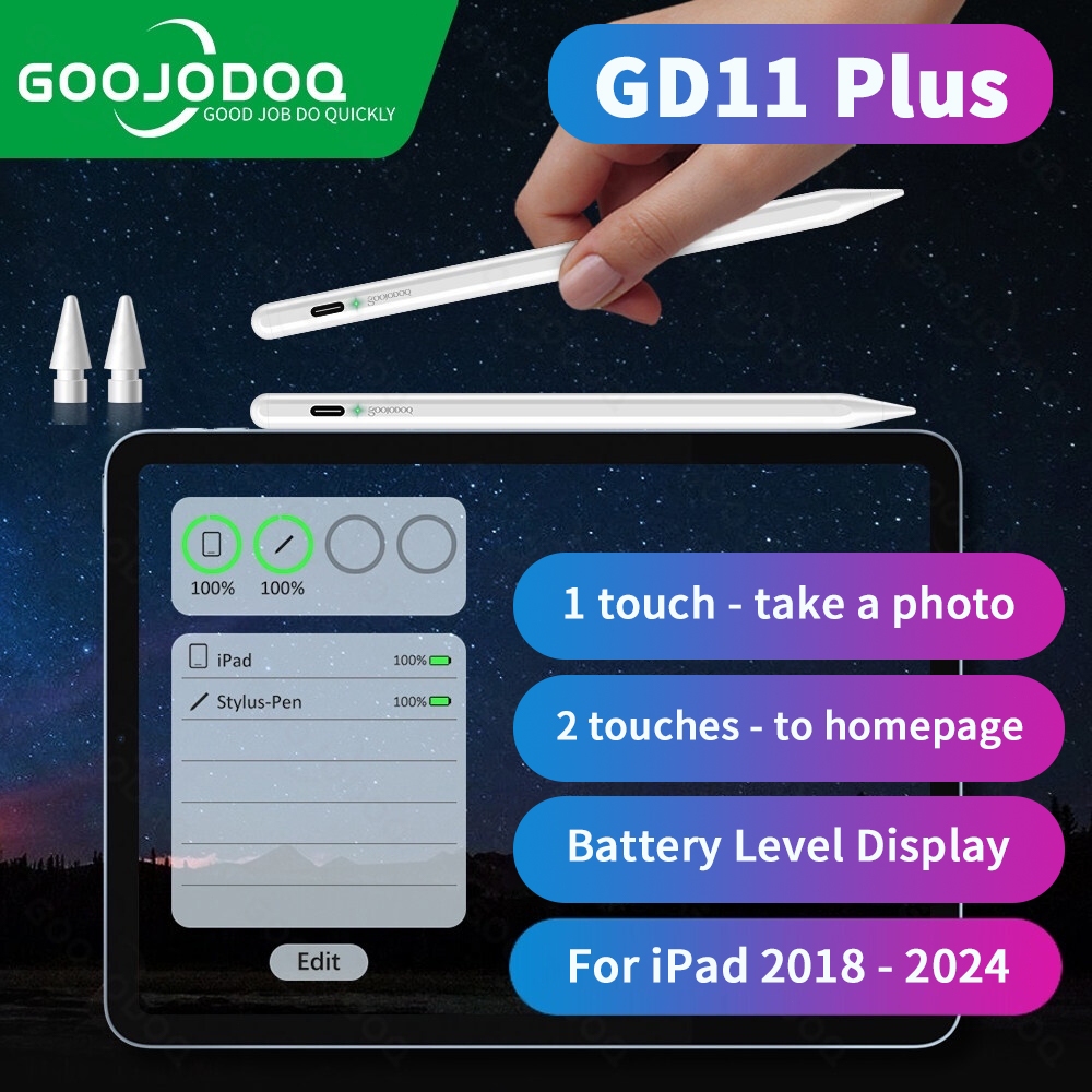 GOOJODOQ GD11 Plus Stylus Pen for ipad Pencil 1st 2 10th 9th Gen 8th 7th 6th Air 4 5th Pro 11 ...