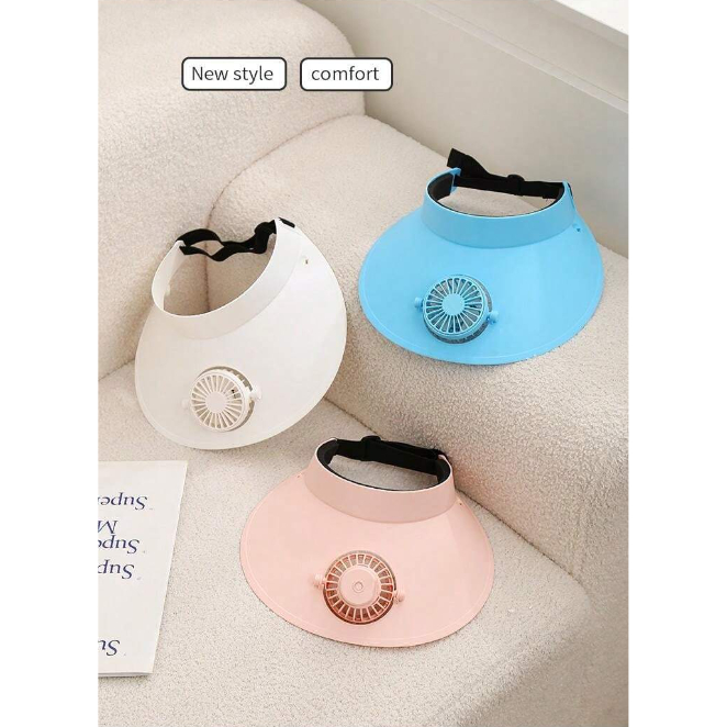 Summer Fans Hat Cooling Fan Hat Adjustable Speed Sun Visor Hat with Fan ...