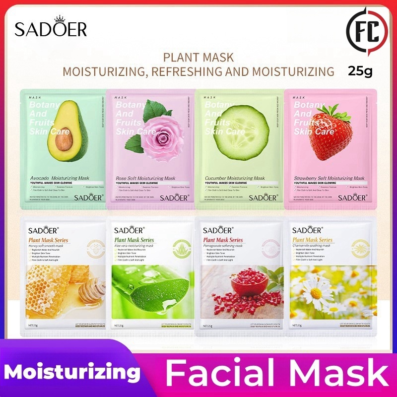 SADOER Plant Fruit Facial Mask Skin Care Korean Style Face Mask Natural Essence Moisturizing 1PC ...