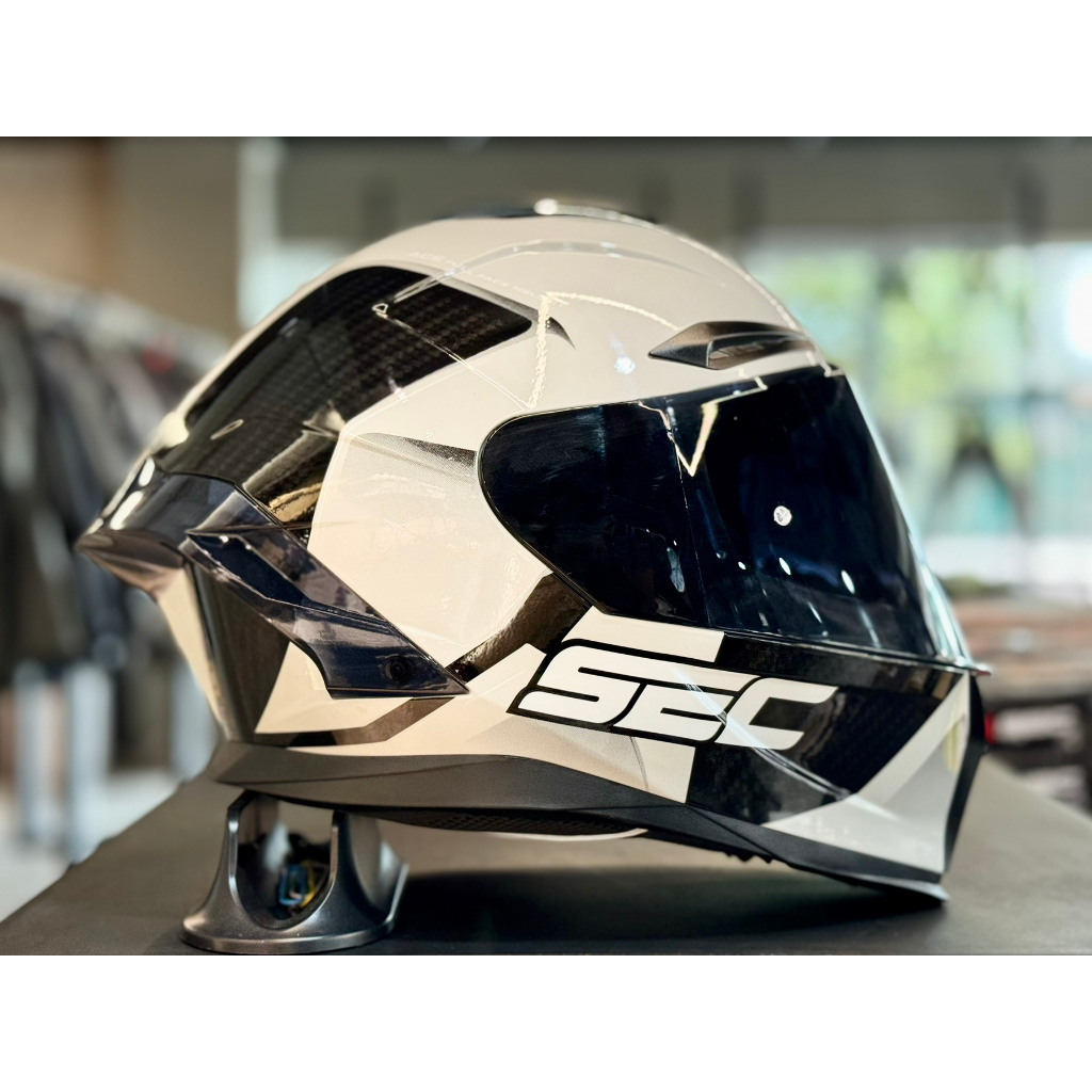 SEC Ace Gas Full Face Dual Visor Helmet with Free Extra Clear Visor and ...