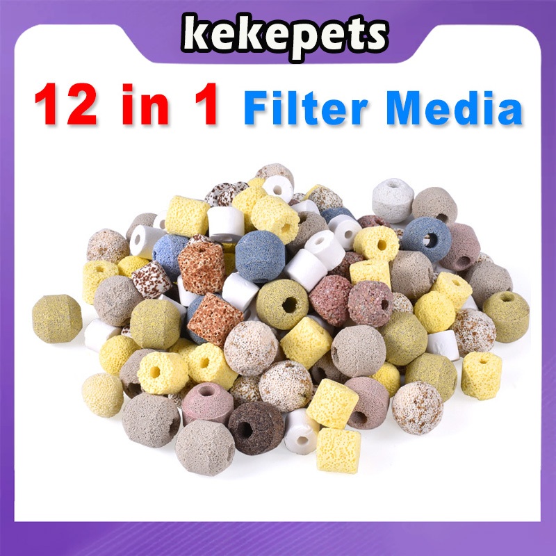 12 in 1 Aquarium Filter Media Bio Balls Ceramic Rings Porous Rings Lava ...