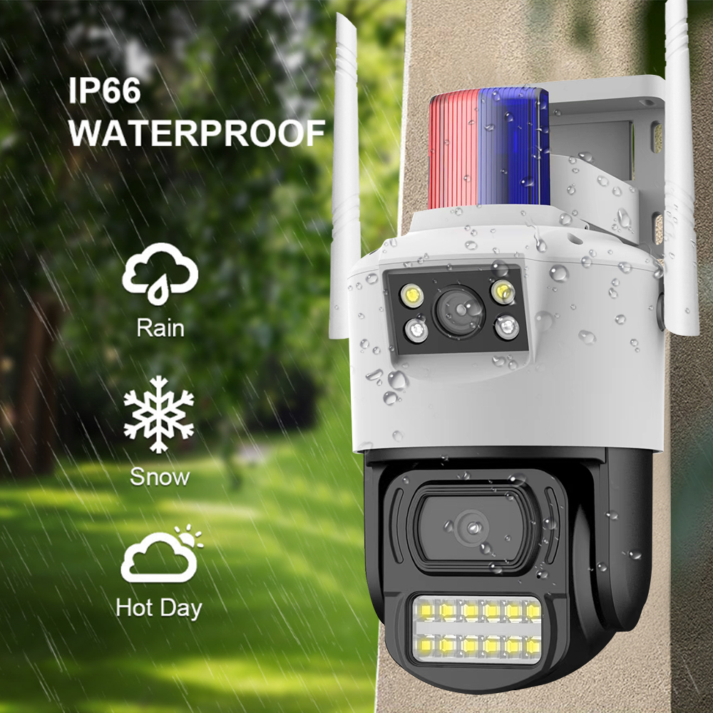 V380 SC07 Dual Lens 2MP HD IP66 Outdoor CCTV Camera Two Way Audio Auto ...