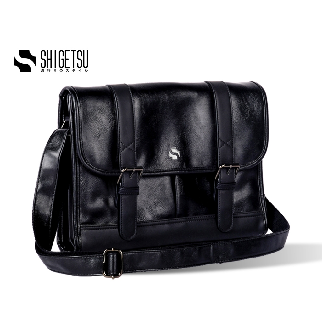 Shigetsu GOJO Leather Sling Bag Crossbody bag for Men handbag document ...