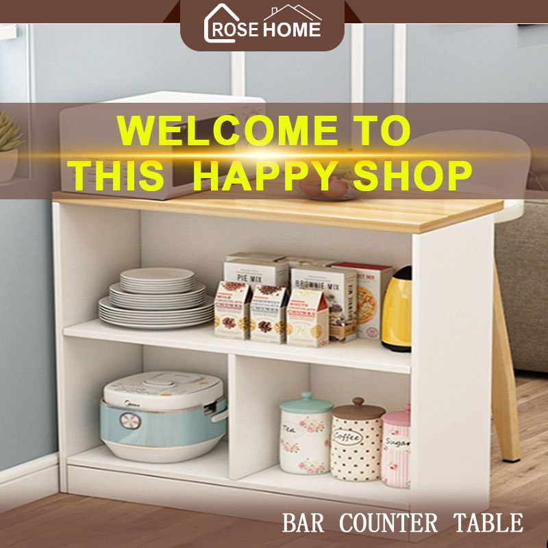 ROSE HOME Kitchen organizer storage cabinet Bar counter dining table ...