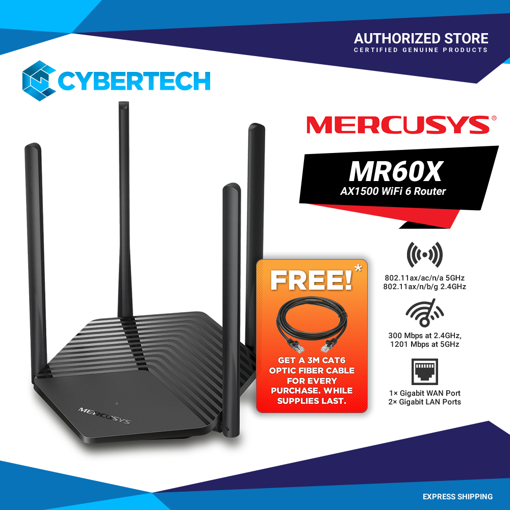 Mercusys MR60X AX1500 WiFi 6 Router | Shopee Philippines