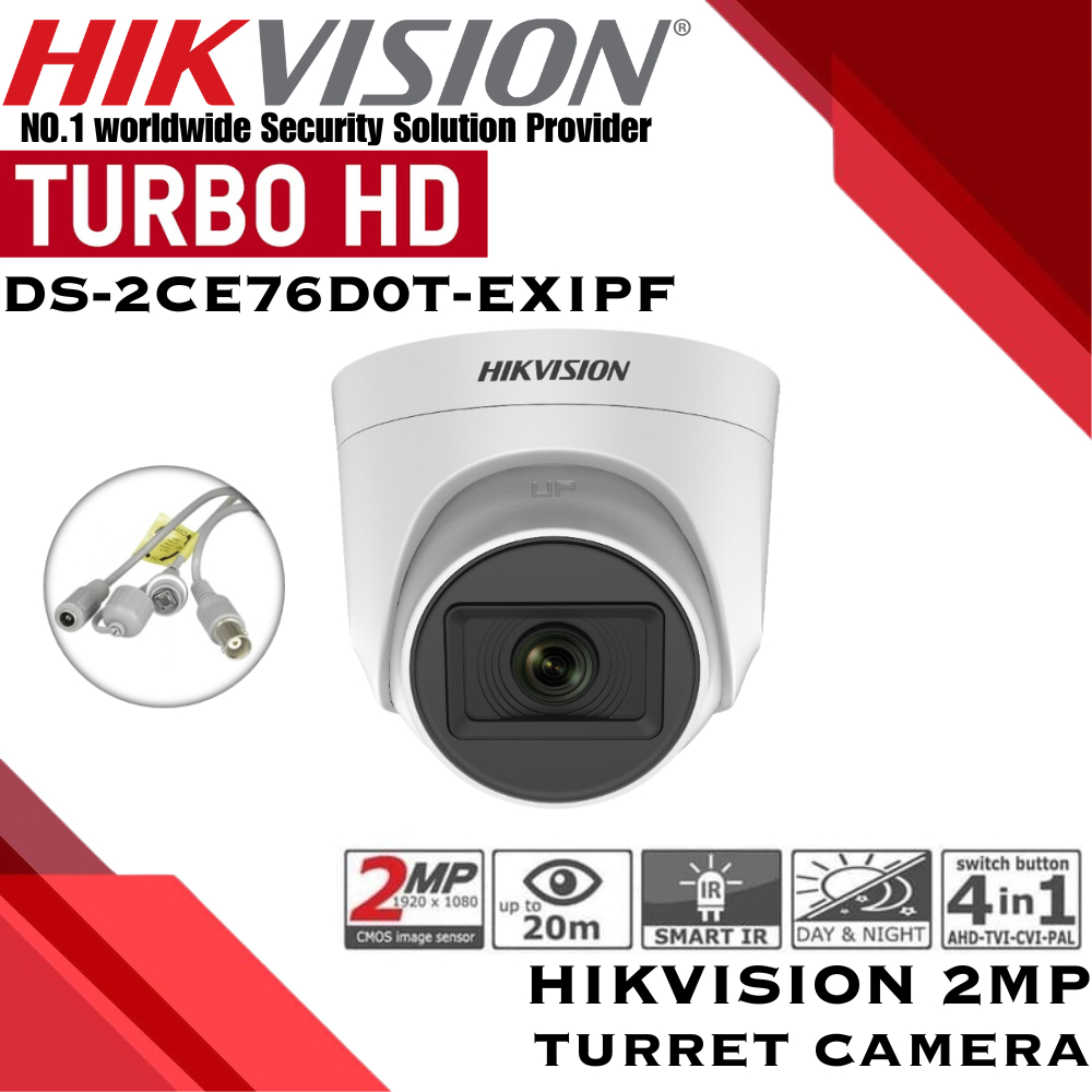 Hikvision 2MP Indoor Fixed Turret Camera DS-2CE76D0T-EXIPF | Hikvision ...