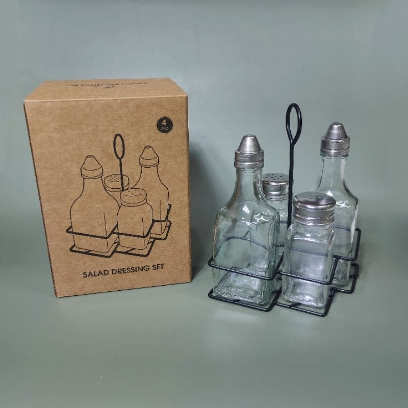 140ml Glass oil and vinegar condiment bottle set for chicken oil salt ...