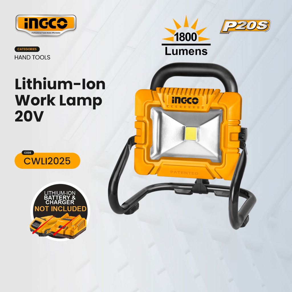 Ingco 20V Lithium-Ion Cordless Work Lamp Flashlight P20S CWLI2025 ...