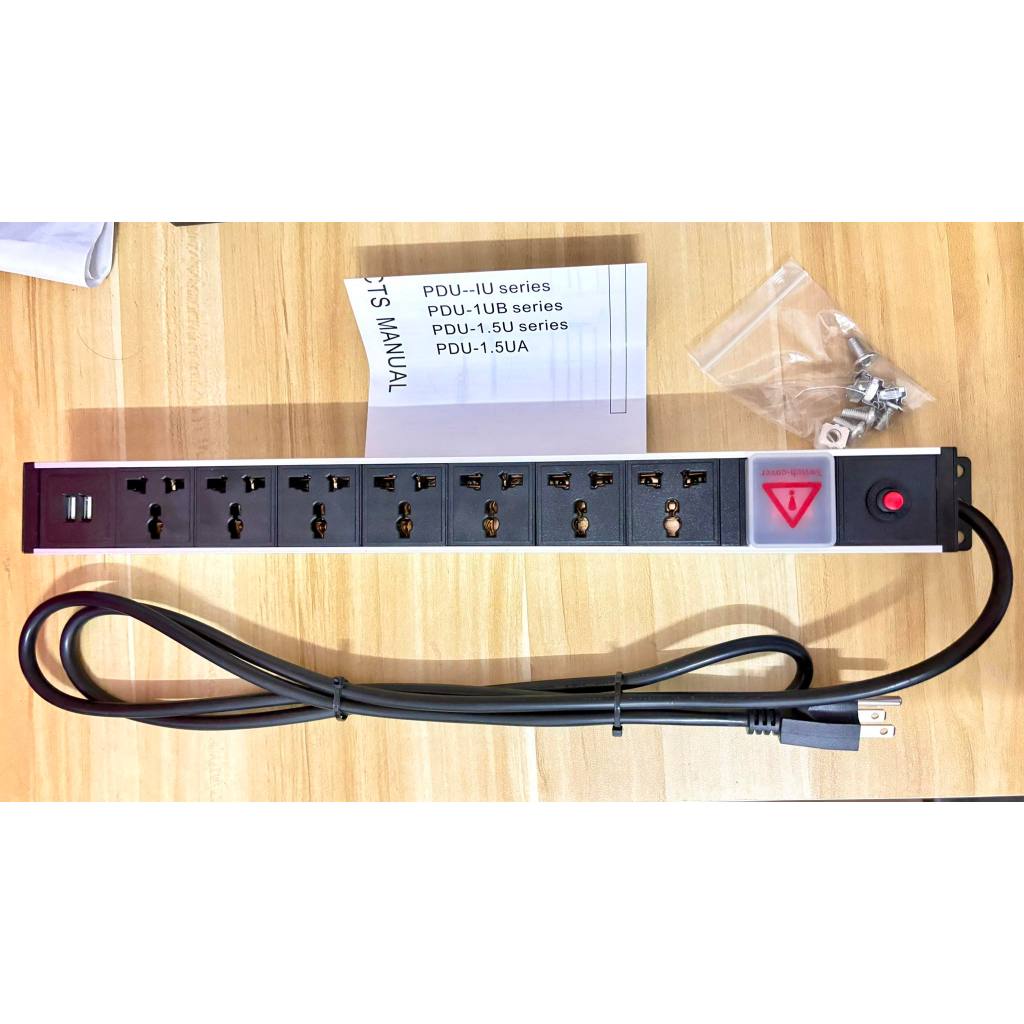 7 Socket With Usb Slot Universal Alloy Rack Mount Pdu Power Distribution Unit For Data Cabinet