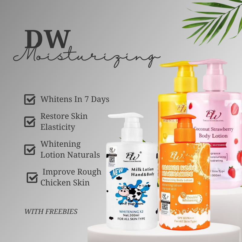 DW Body Moisturizing Whitening Brighten Lotion 300ML (ALOE+VE/ HONEY+VC ...