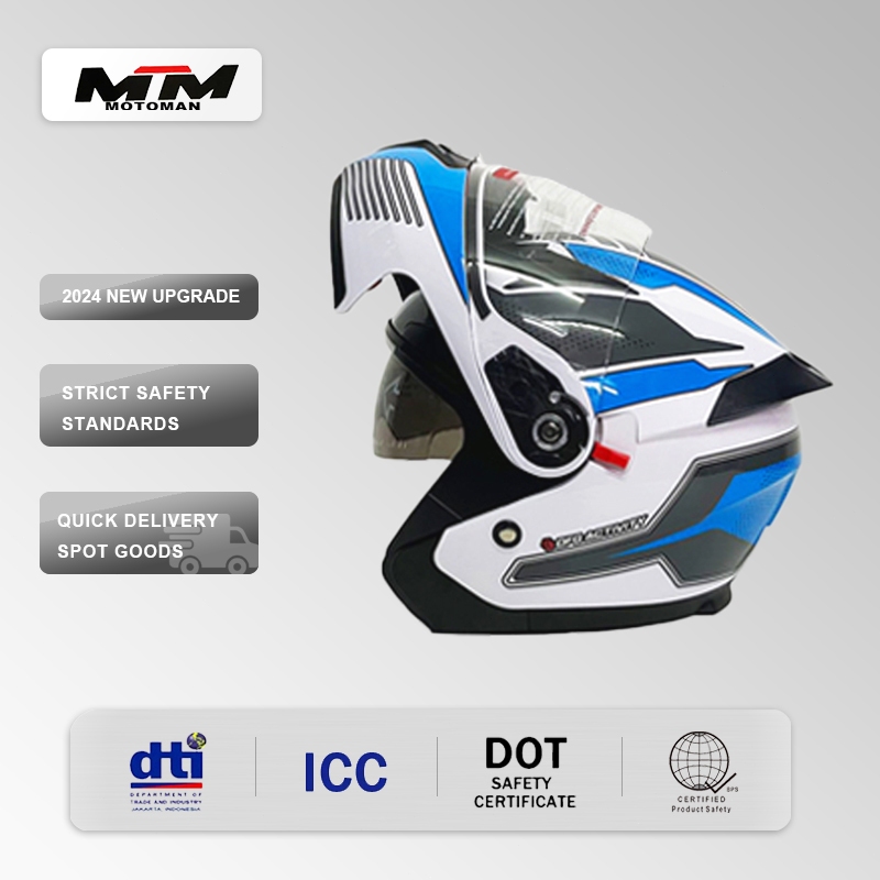 motoman full face motorcycle Dual Visor Modular helmet Couple style ...