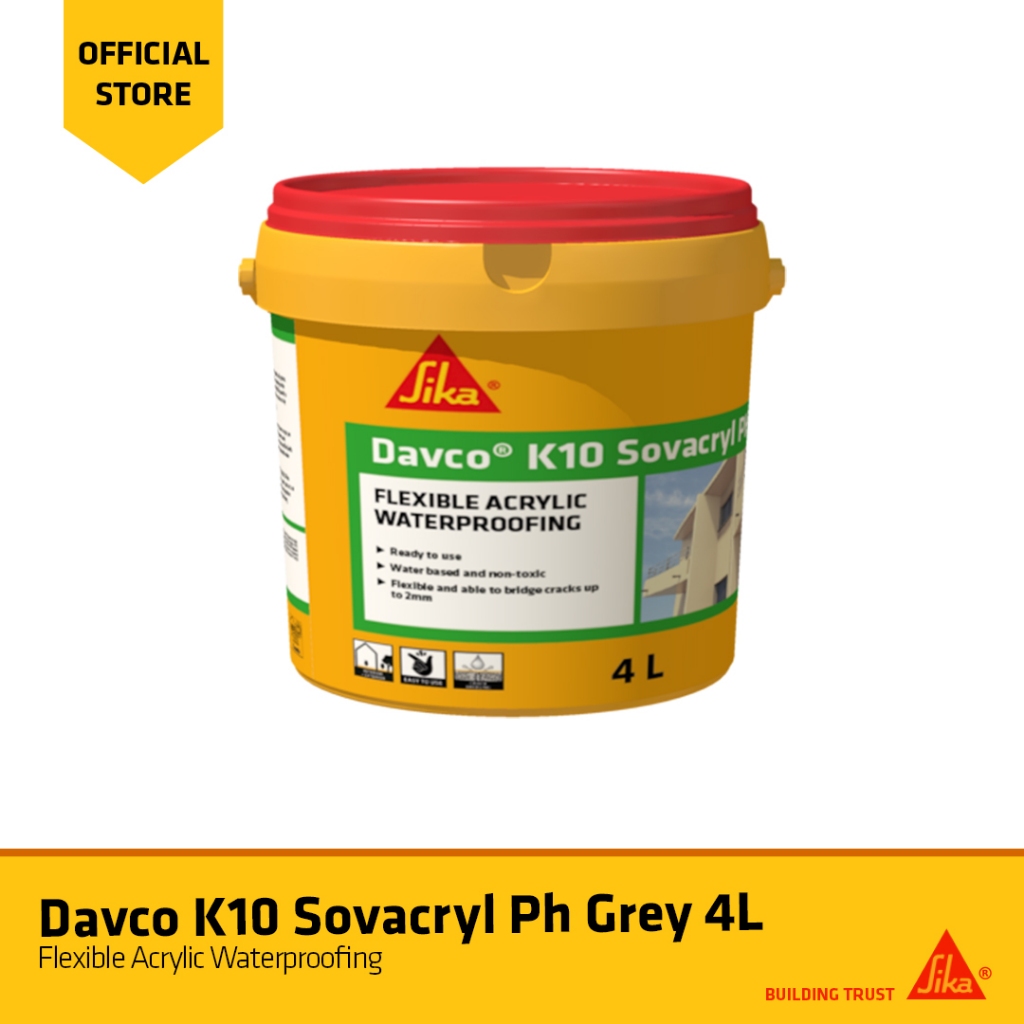 SIKA Davco K10 Sovacryl PH Gray 4L (5kg) pail | Shopee Philippines