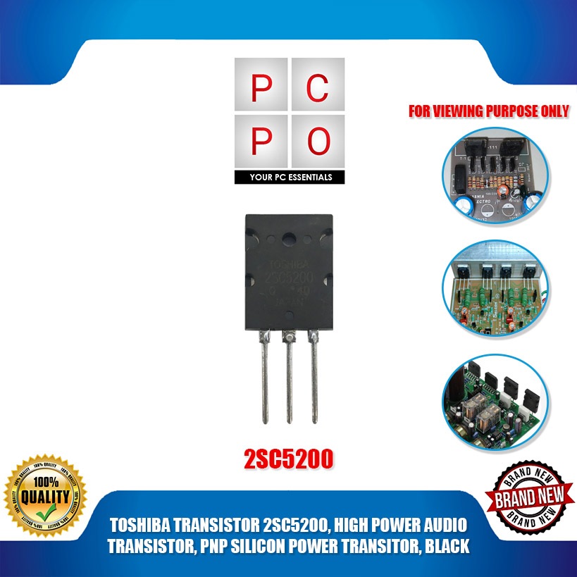 PC PO TOSHIBA TRANSISTOR 2SC5200, HIGH POWER AUDIO TRANSISTOR, PNP ...