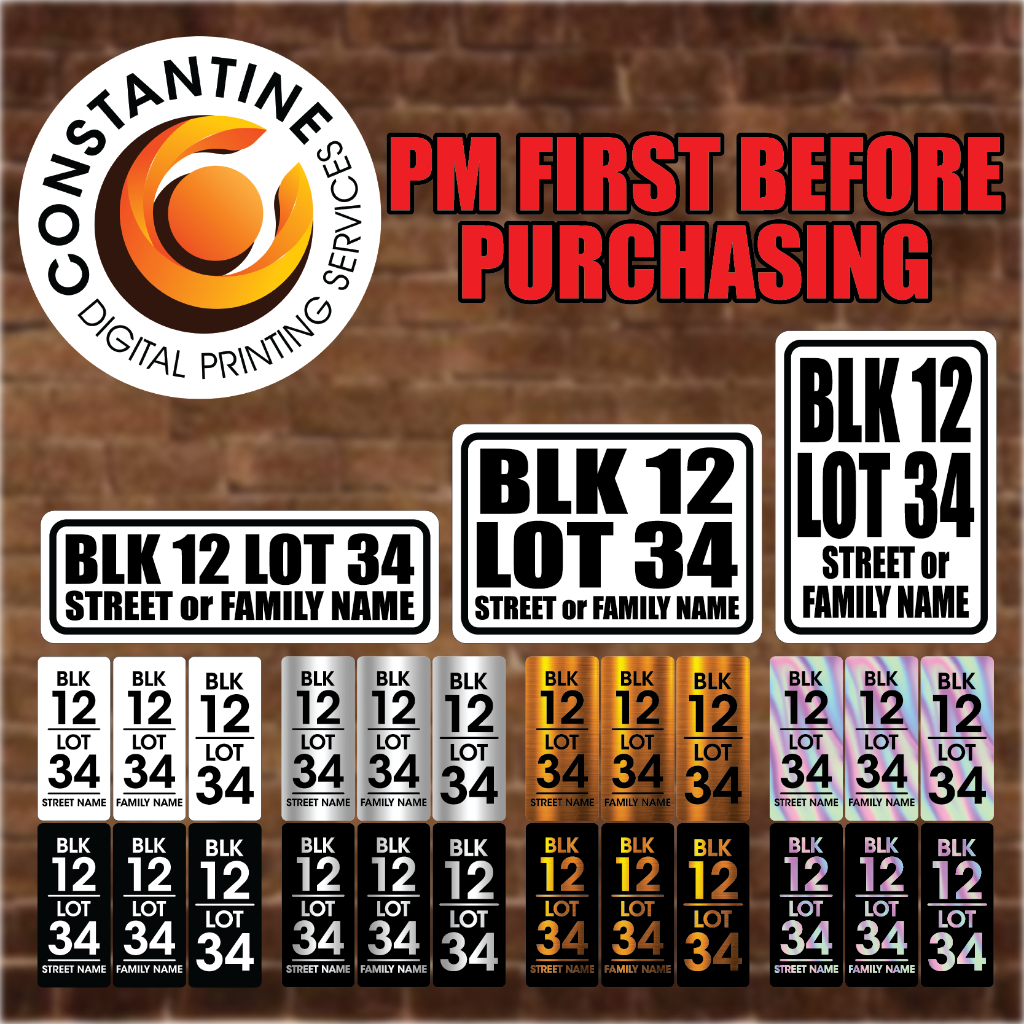 HOUSE NUMBER STICKER WATERPROOF | Shopee Philippines