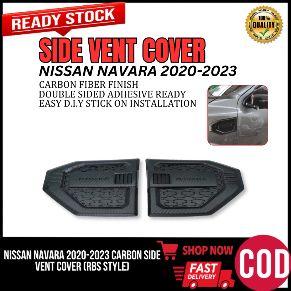 GCAO - NISSAN NAVARA 2020-2023 CARBON SIDE VENT COVER (RBS STYLE ...