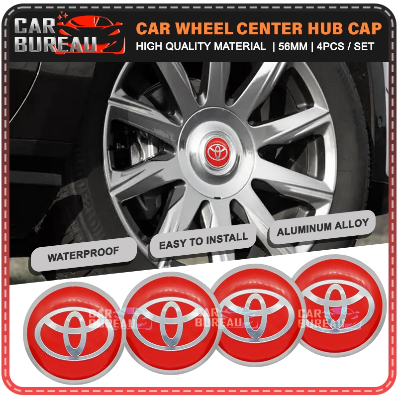 TOYOTA 4pcs 56mm Car Wheel Center Hub Cap Emblem Sticker | WC | Shopee ...