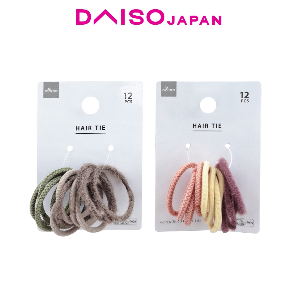 Daiso Hair Ties (Mixed, 12 pieces) | Shopee Philippines