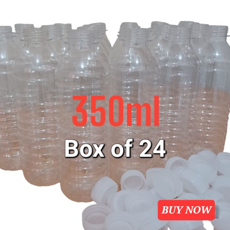 350 ml 24 pcs PET Plastic Bottle with Caps in Box, Dishwashing Liquid, Mineral Water, Juice ...
