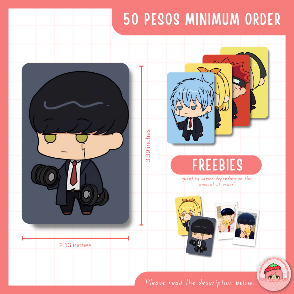 MASHLE CHIBI MAGIC ANIME PC PHOTOCARD UNOFFICIAL FANMADE PRINT LOMO ...