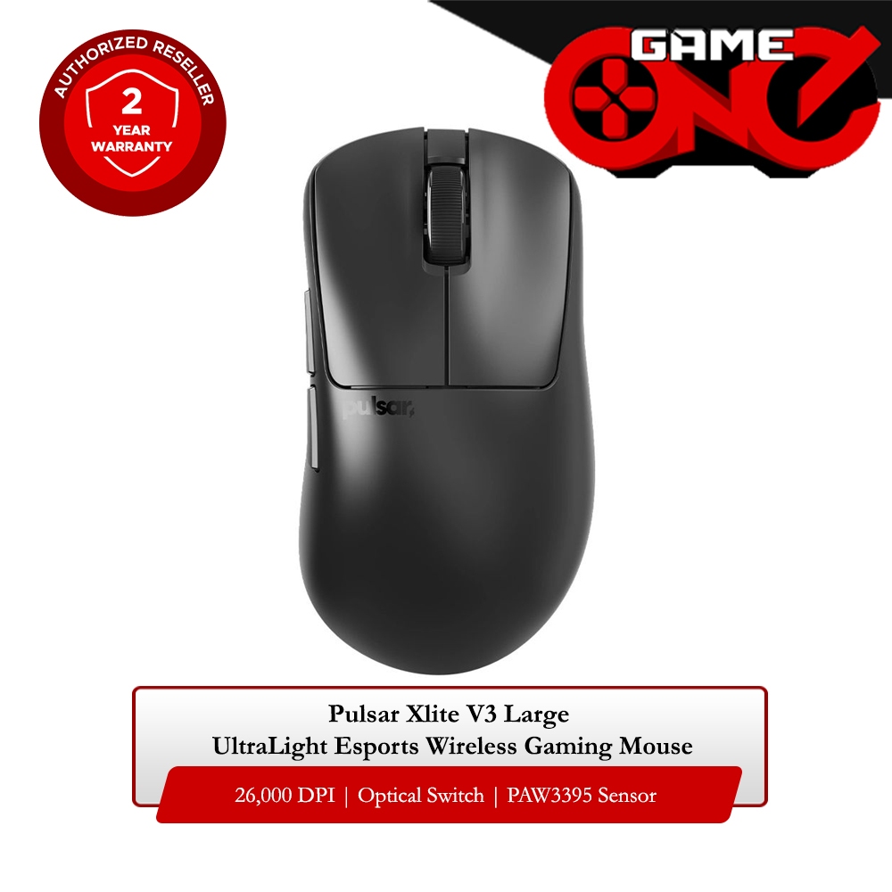 Pulsar Xlite V3 Large UltraLight Esports Wireless Gaming Mouse Black ...