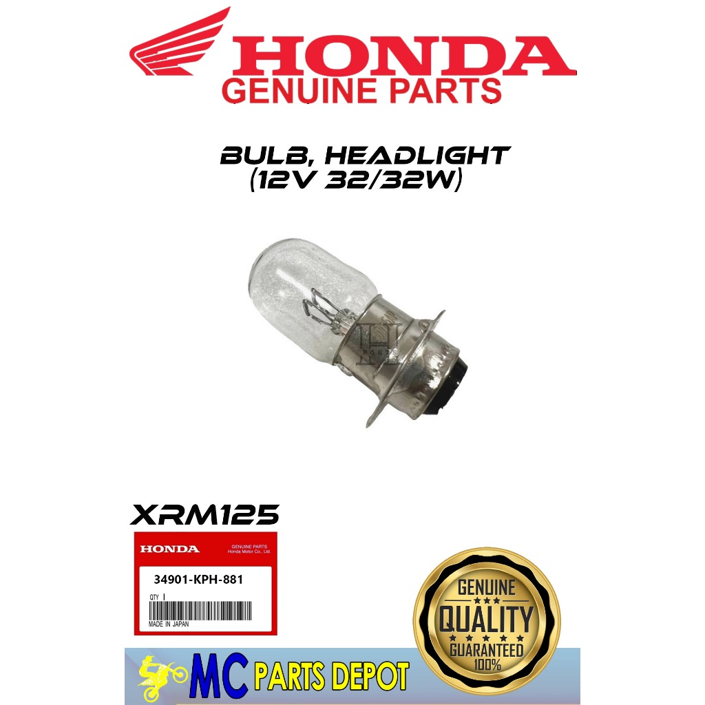 HONDA GENUINE BULB, HEADLIGHT (12V 32/32W) FOR XRM 125 TRINITY/XRM125 ...