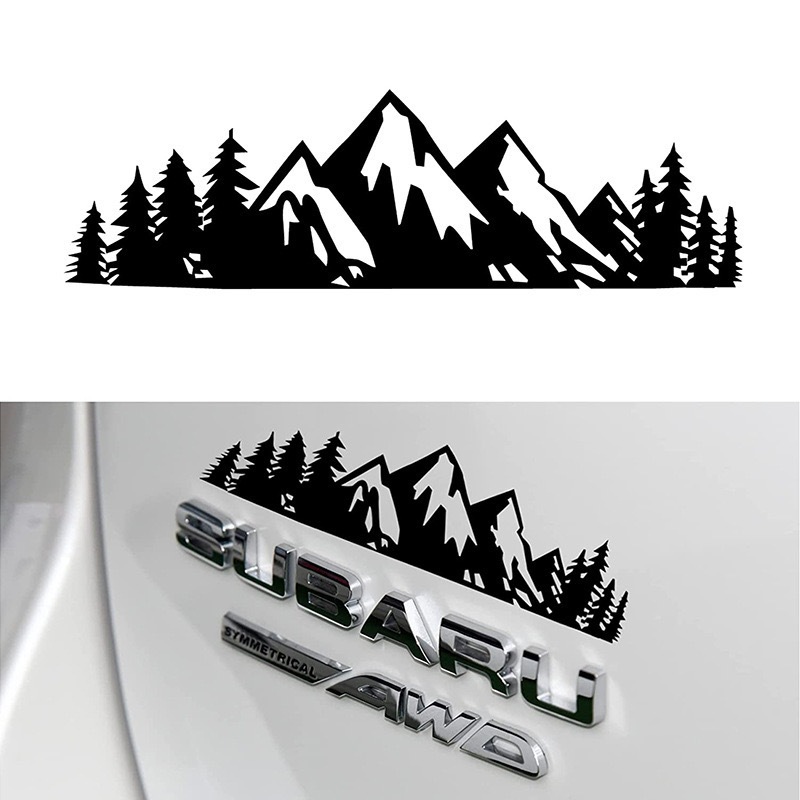 Car Sticker forest mountain camper Car snow mountain Bumper Stickers ...