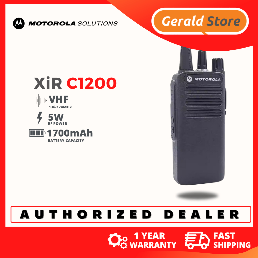 Motorola XiR C1200 Series (Non-Keypad) VHF Two-way radio | Shopee ...