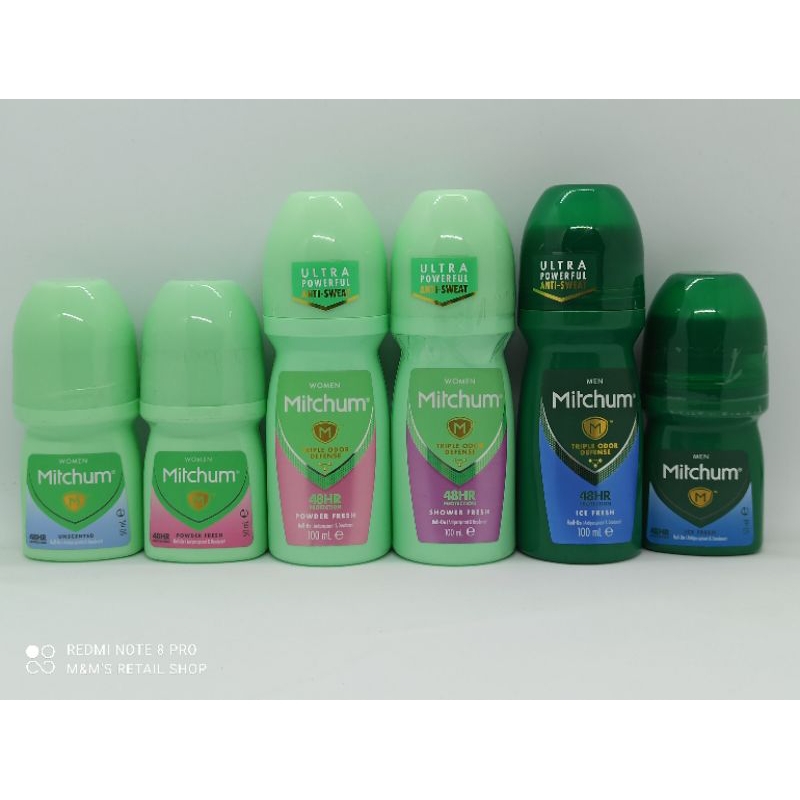 MITCHUM Roll On Antiperspirant/Deodorant 50ml &100ml Triple Odor ...