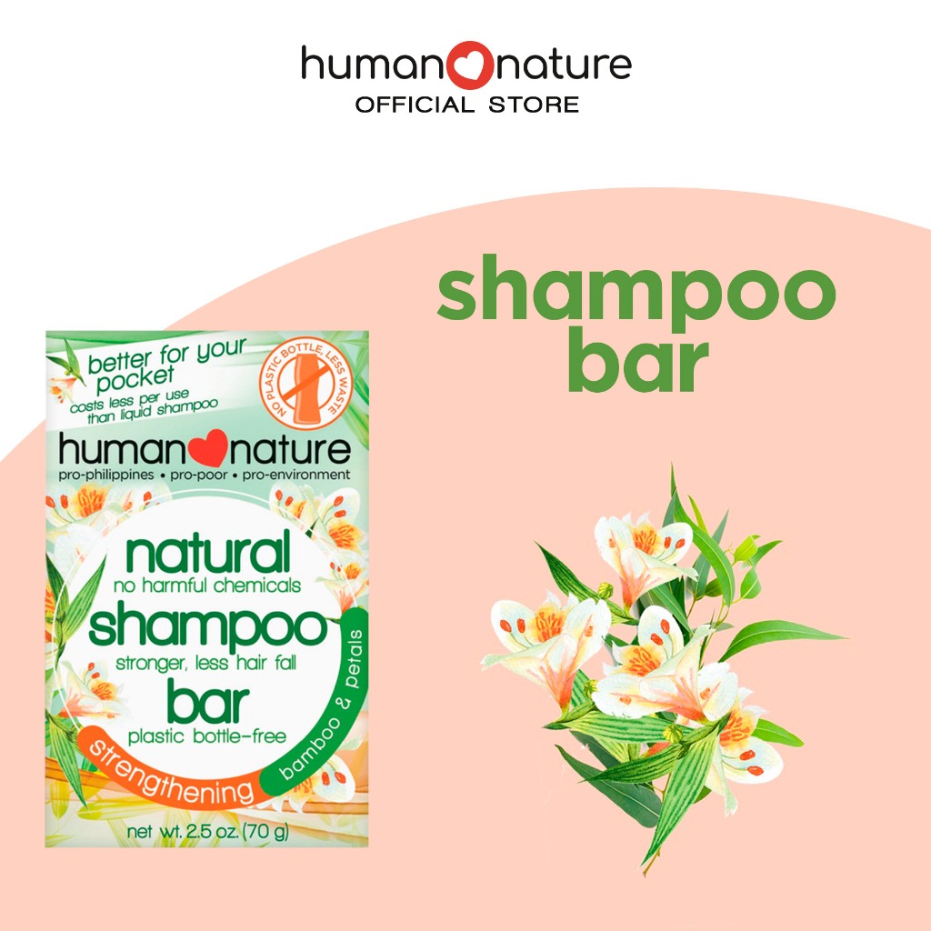 Human Nature Strengthening Shampoo Bar Bamboo & Petals (No Harmful ...