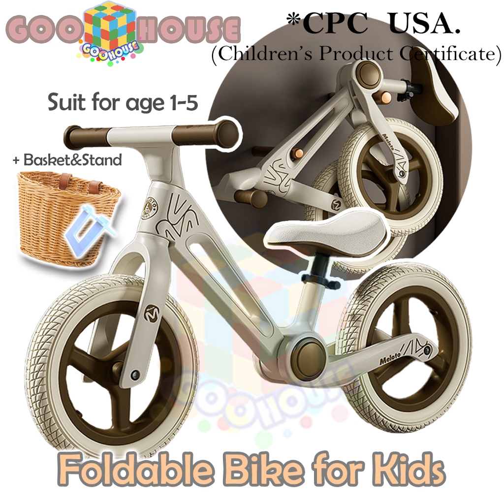 GOO Foldable Baby Bike Baby Balance Bike Adjustable Height 2 wheels ...