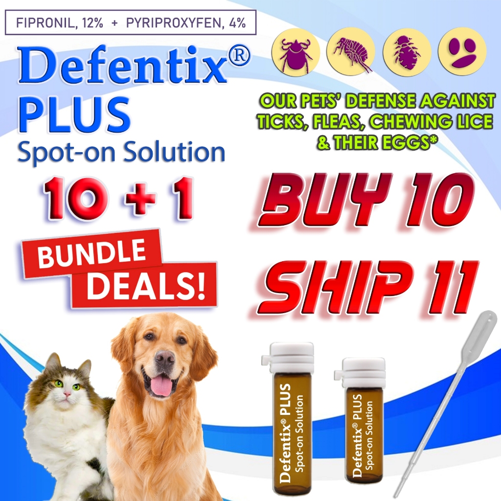 DEFENTIX PLUS [10+1] Spot-on Solution anti-tick flea garapata pulgas ...