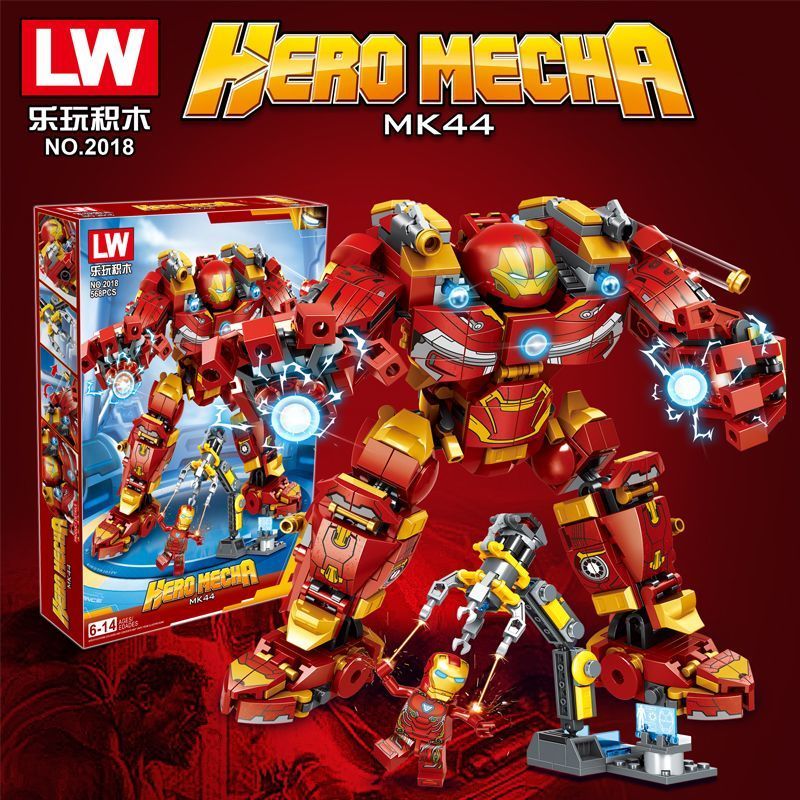 【Ice Bear 】Avengers Iron Man Hulkbuster building blocks toys children's ...