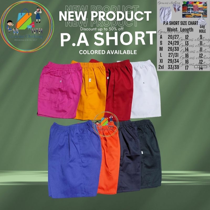 P.A WHITE/COLORED SHORTS FOR KIDS GARTERIZE STYLE PAIMOT GARTER W ...