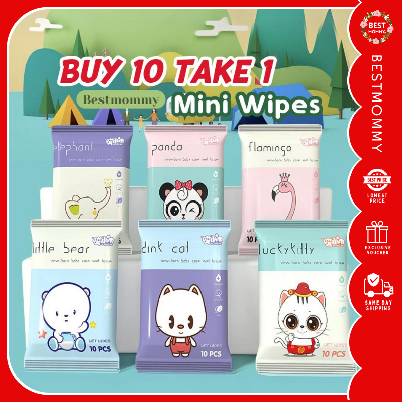 BESTMOMMY Organic Baby Mini Wipes 99% Water Hypoallergenic (Non-Alcohol ...