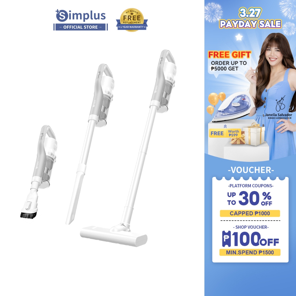 Simplus Cordless Vacuum Cleaner for Home Bed Sofa Car Hand-Held ...