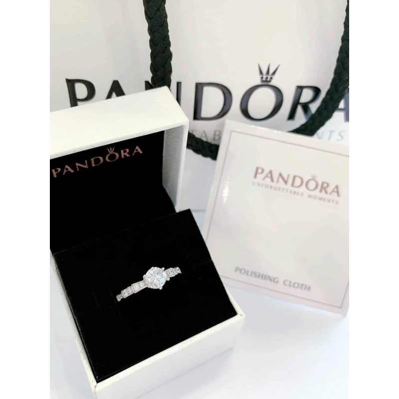 Pandora Diamond Promise Ring w/ Box Free Earrings For Gifts Elegant ...