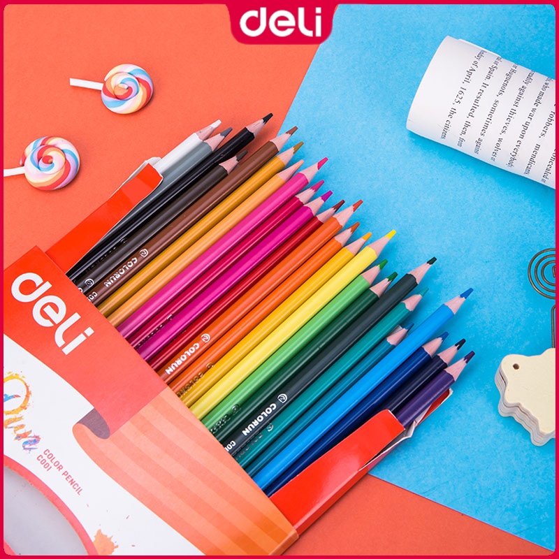 Deli 24/18/12 Colors Color Pencil Set Art Sketch Painting Wood Pencil ...