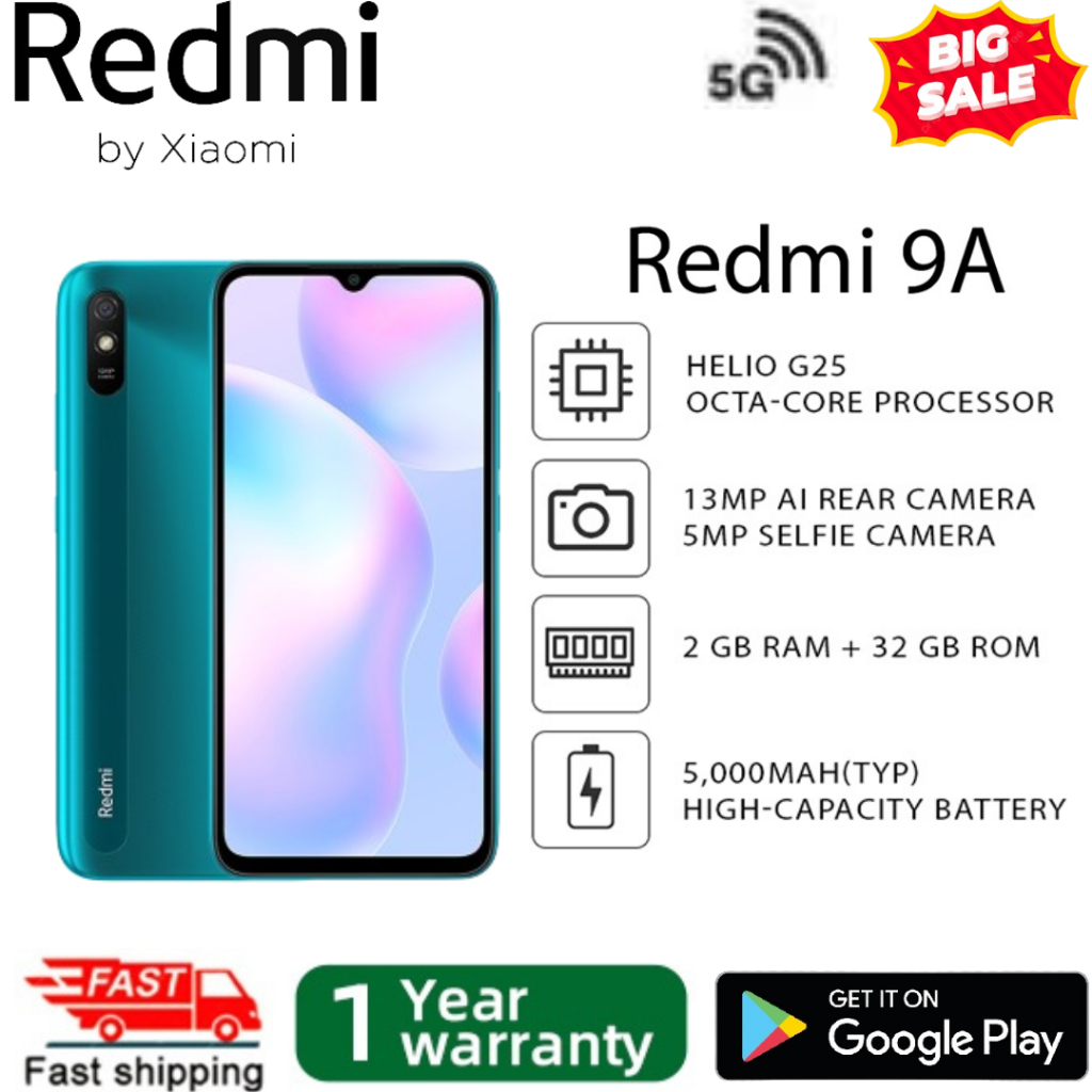Xiaomi Redmi 9A 2GB RAM + 32GB ROM | Shopee Philippines