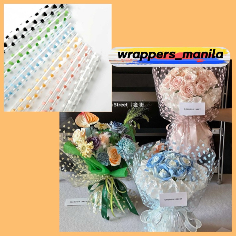 20pcs Full Heart Wrappers Bouquet Wrapping Material (Waterproof ...