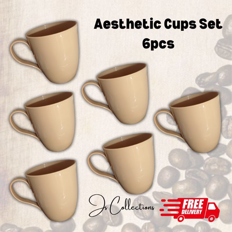 COD Aesthetic Cups Mugs for Canteen and Personal Use 6pcs | Shopee ...