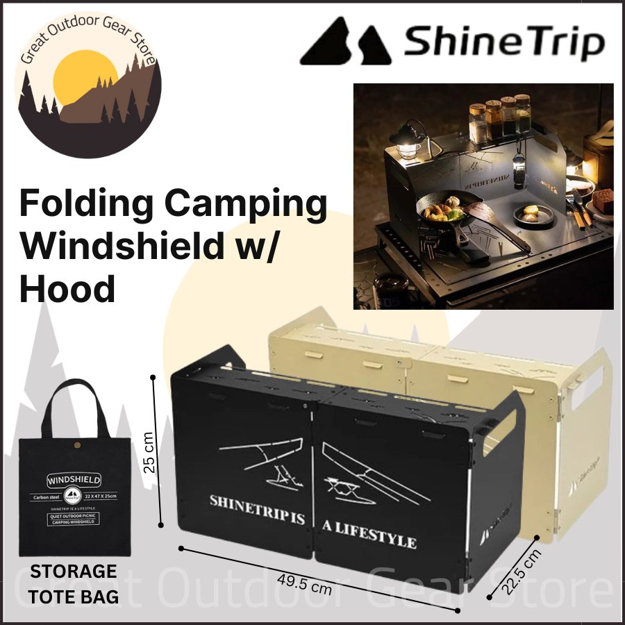 SHINETRIP Folding Outdoor Camping Stove Windscreen With HOOD Four-fold ...