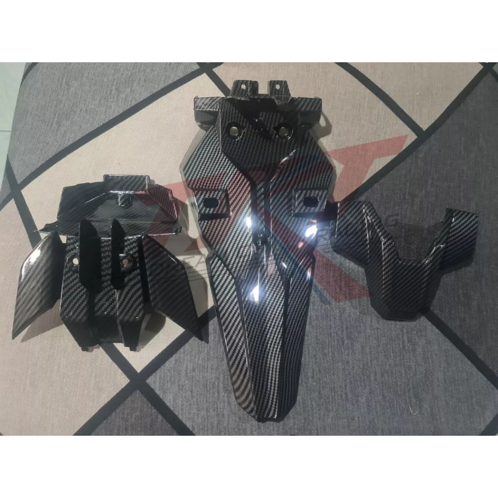HONDA CLICK 150 REAR FENDER COVER GARNISH 3 IN 1 SET CARBON FOR V2 GAME ...