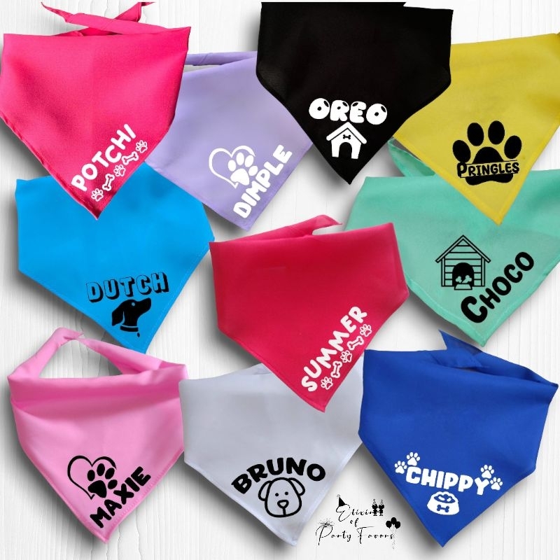 Customized Dog Scarf Pet Bandana with Name | Shopee Philippines