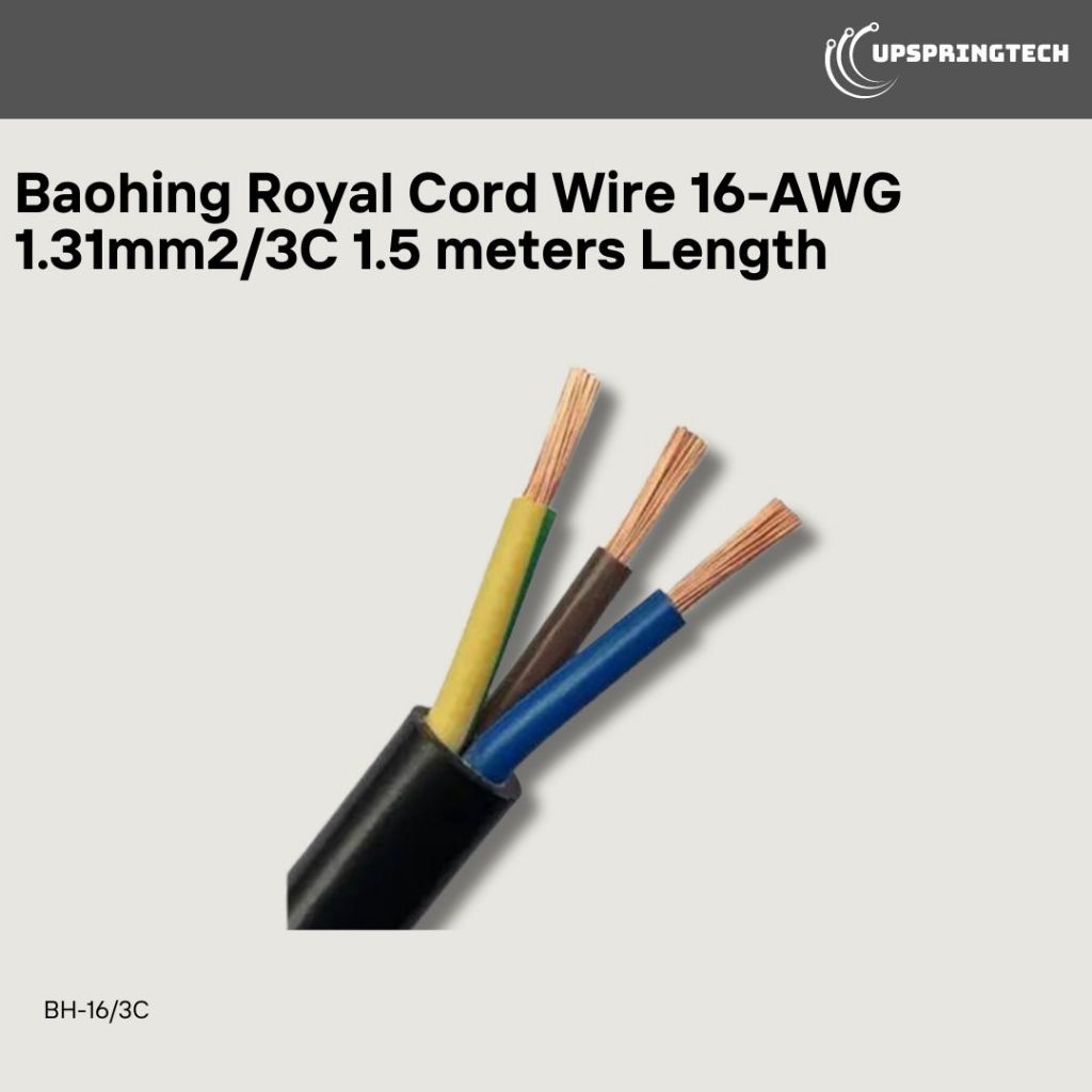 Baohing Royal Cord Wire 16-AWG 1.31mm2/3C 1.5 meters Length | Shopee ...