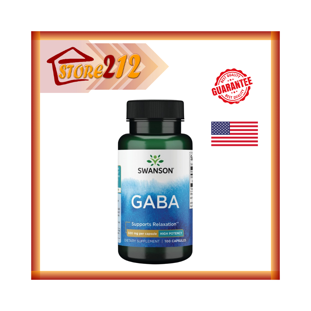 Swanson GABA 500mg, 100 Capsules | Shopee Philippines
