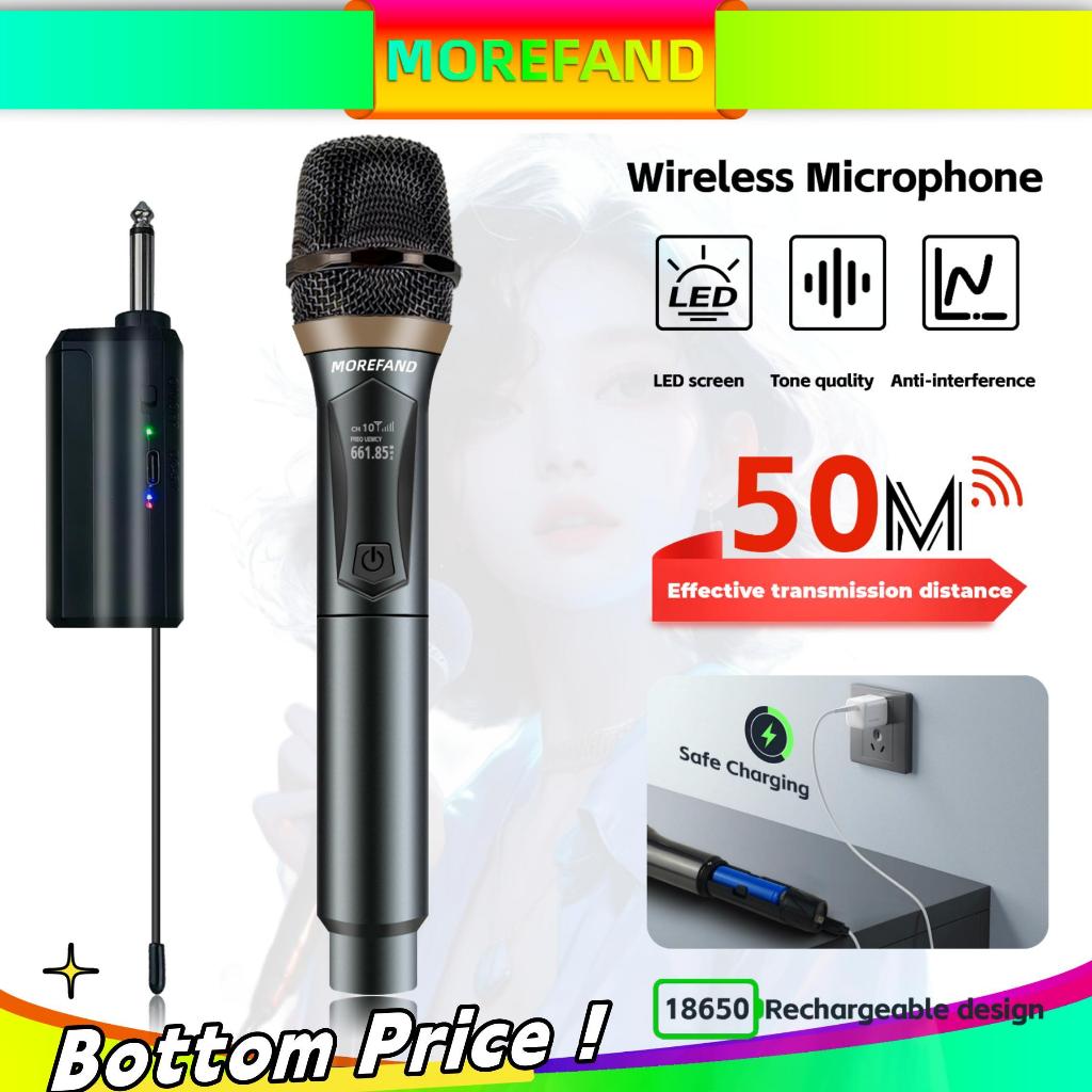 Wireless Microphone videoke set karaoke UHF charging microphone 1280mA ...