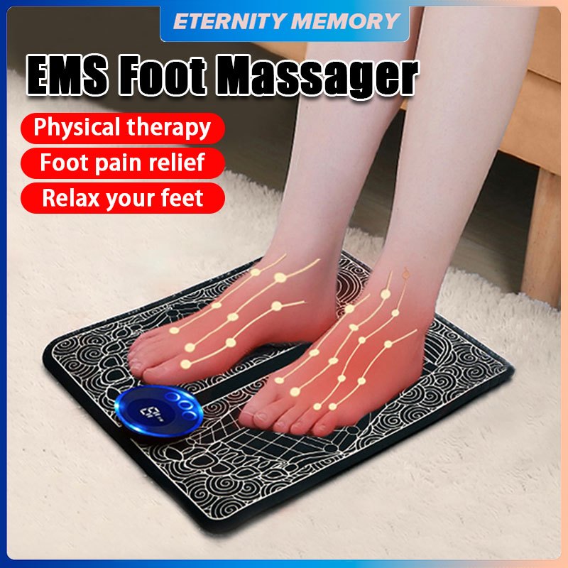 Electric EMS Foot Massage Pad Feet Acupuncture Massager Relief Fatigue ...