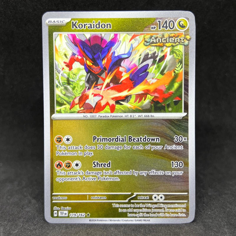 Pokemon TCG Koraidon Reverse Holo Rare 119/162 2024 Scarlet & Violet ...