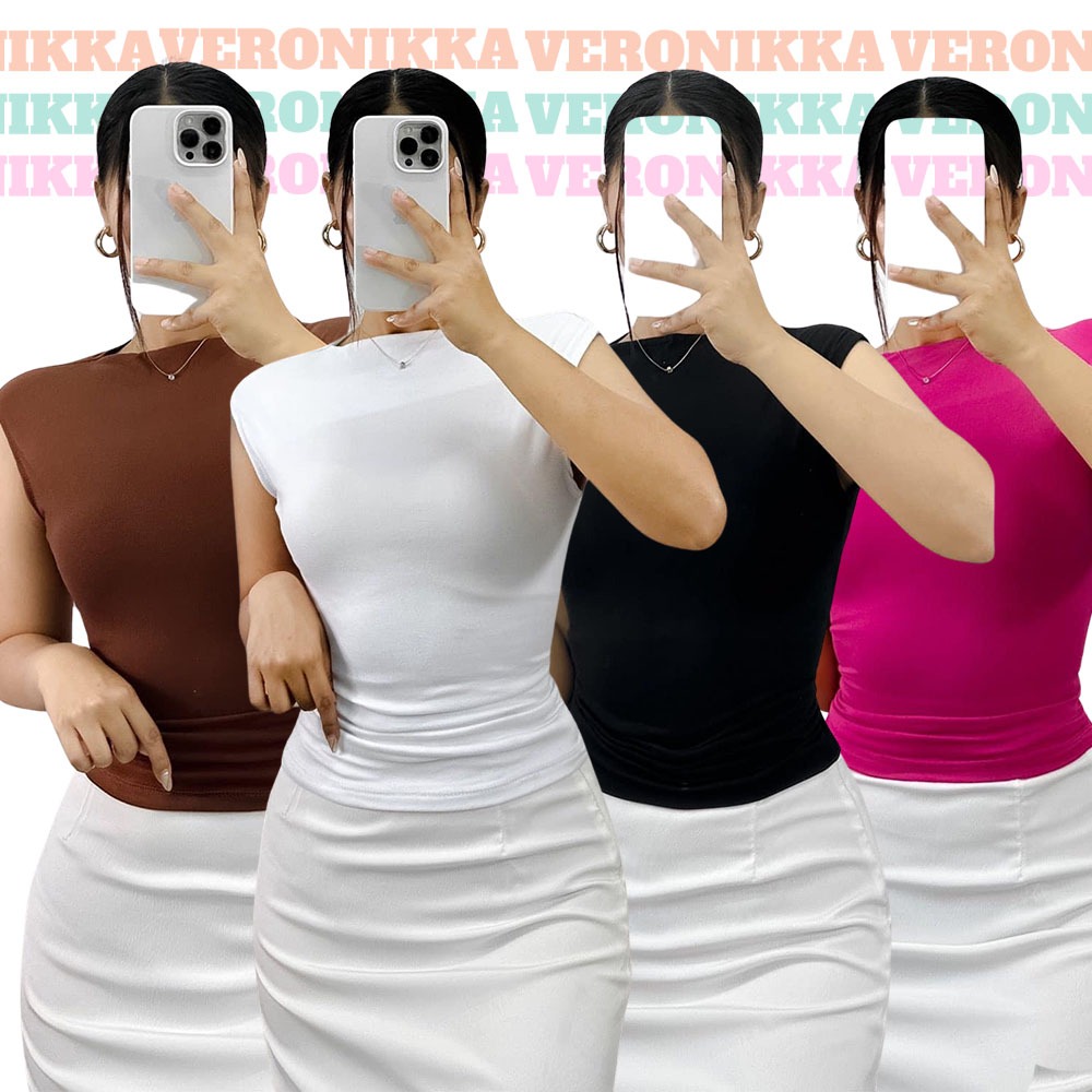 Veronikka Nikky Double Lining Front Crewneck Sleeveless Top for Women ...